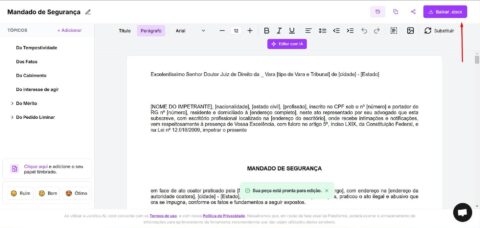Modelo de Mandado de Segurança [Atualizado] - Juridico AI